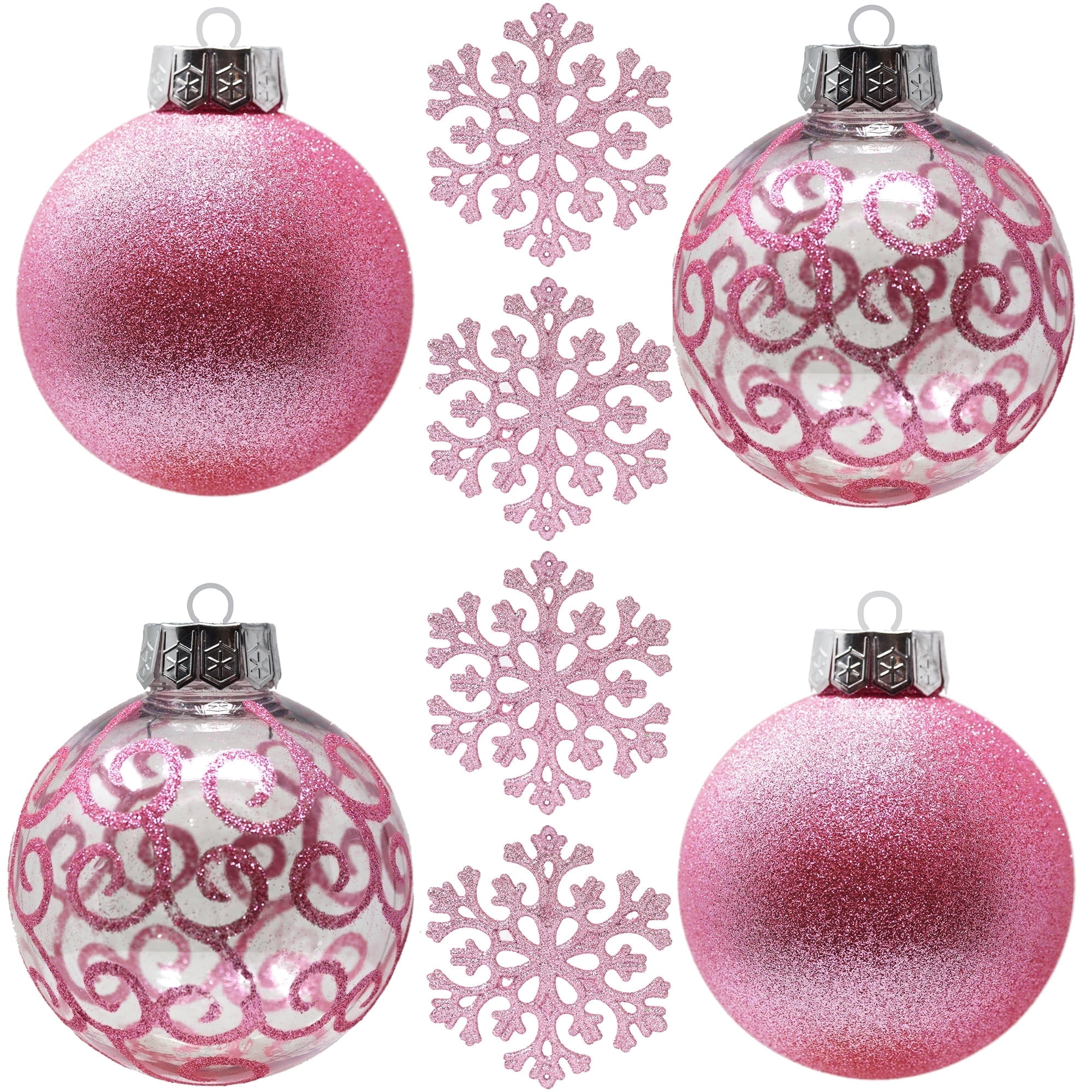 SLEETLY Big Pink Ornaments for Farmhouse Christmas Tree Holiday Xmas ...