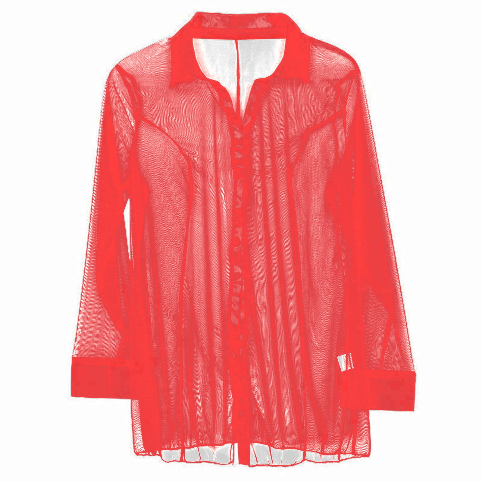 Sleeve Shirt Women Tops Button Long Mesh Pajamas Red Bodydoll Sexy New ...