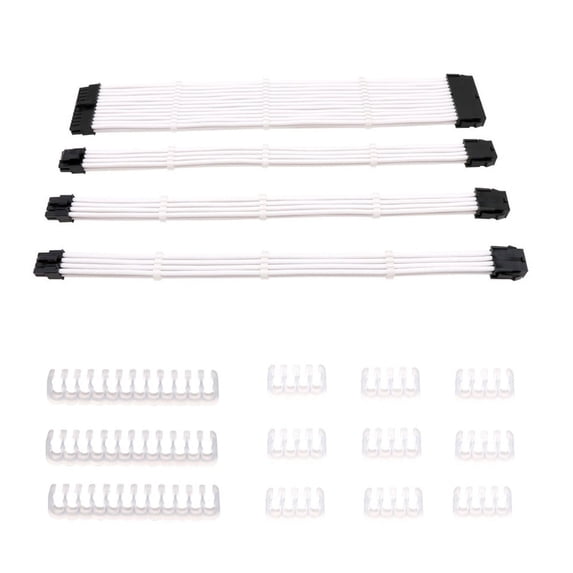 Sleeved Cable 18AWG Sleeved PSU PC Extension Power Cord Cable Kit CPU ...