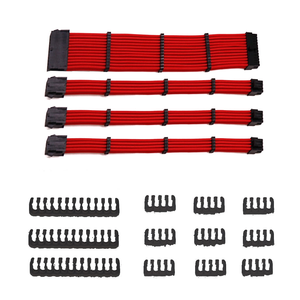 Sleeved Cable PC Power Motherboard 24P 8P Adapter Cable Graphics Card 6 ...