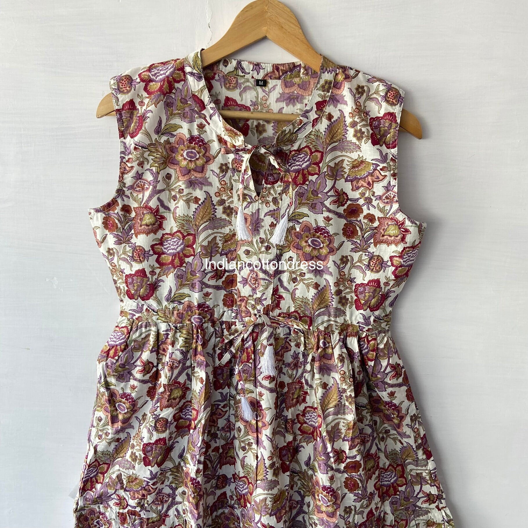 Sleeveless Block print Dress,Indian Cotton Dress,Cotton Indian Dress ...