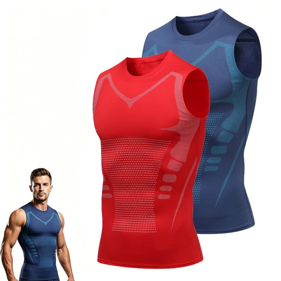 Sleeveless Compression Shirt Men，4-Way Stretch, Moisture-Wicking ...