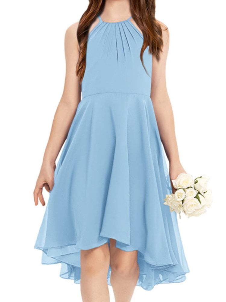 Sleeveless Halter Backless Kids Girls Party Bridesmaid Dress - Walmart.com