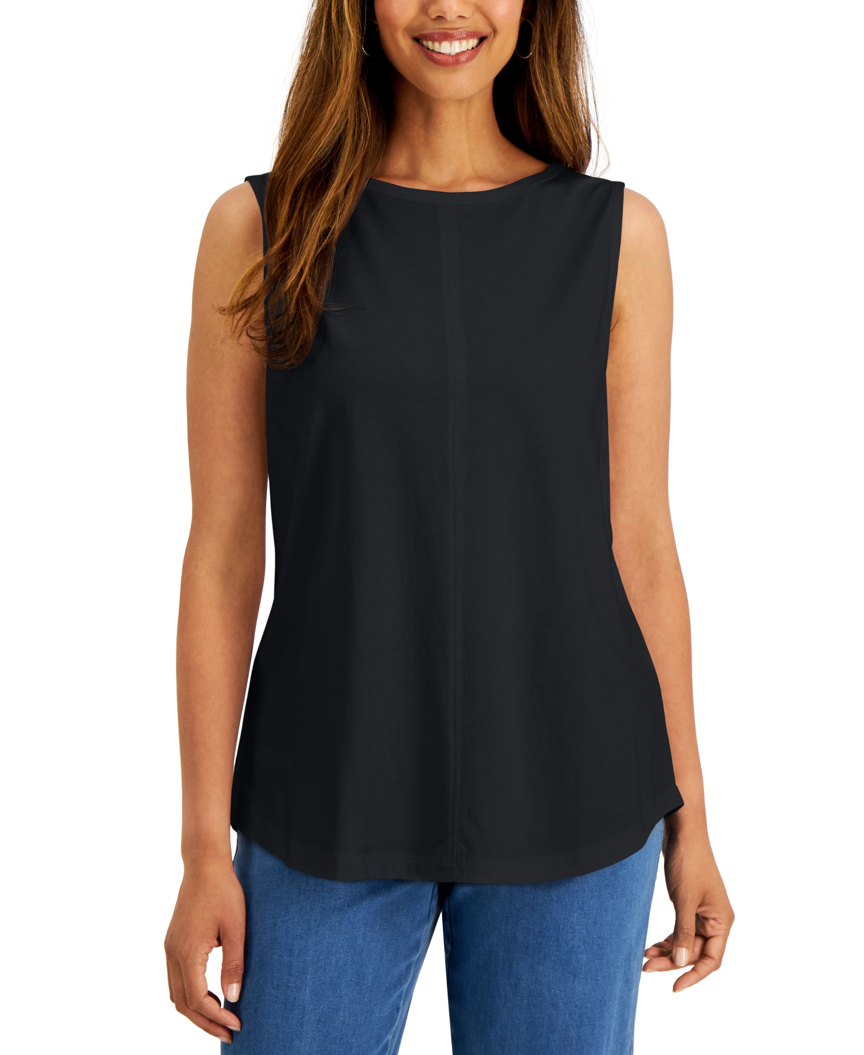 Sleeveless Shell Top Deep Black M - Walmart.com