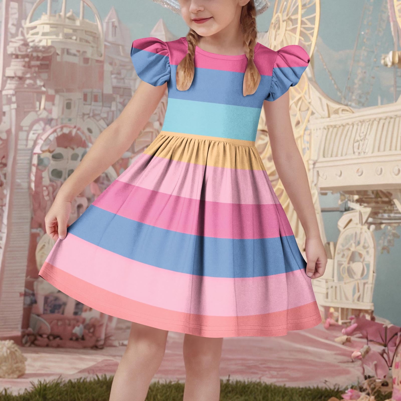 Sleeveless Stretchy Dress A Line Twirly Skater School Recital Dress ...