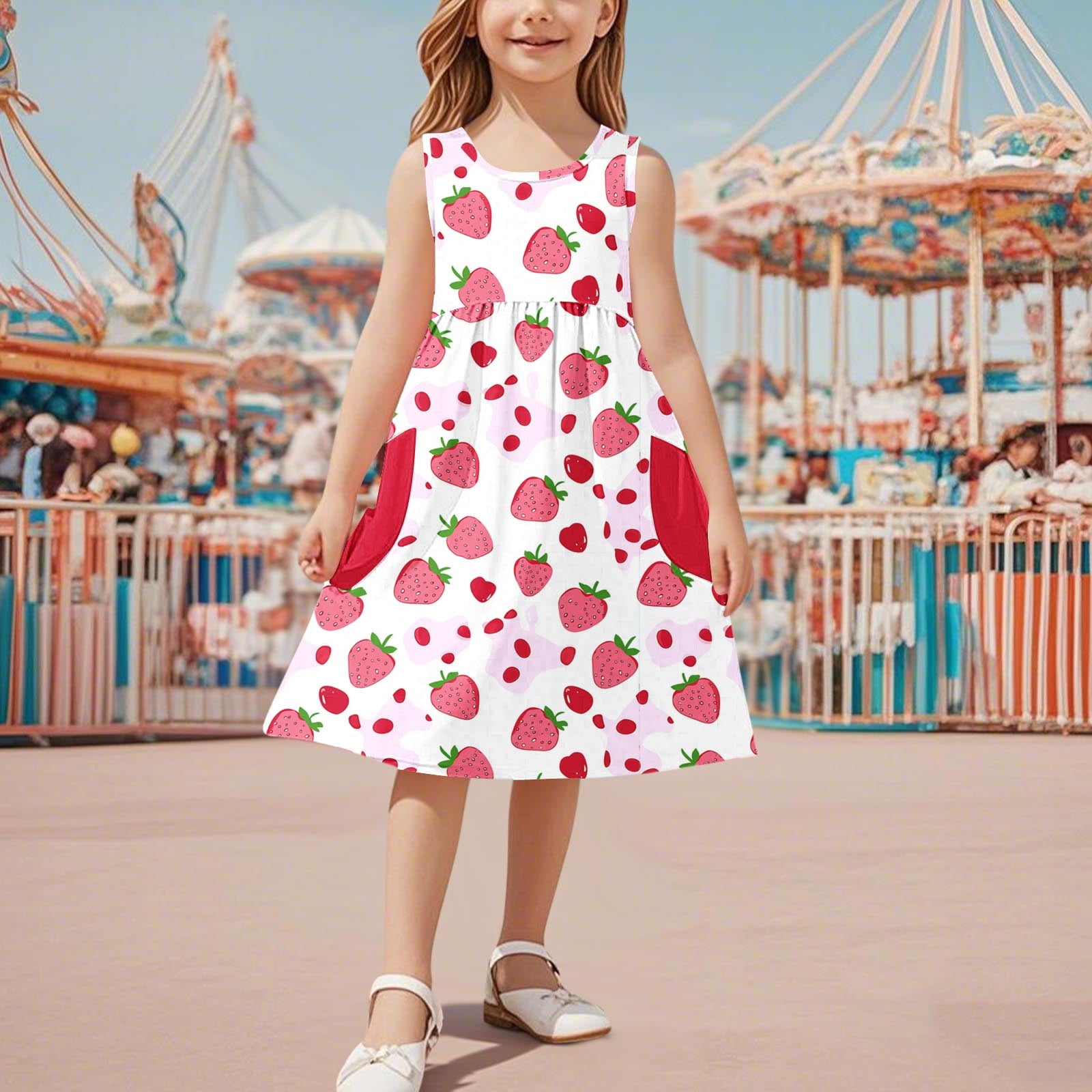 Sleeveless Stretchy Dress A Line Twirly Skater School Recital Dress ...