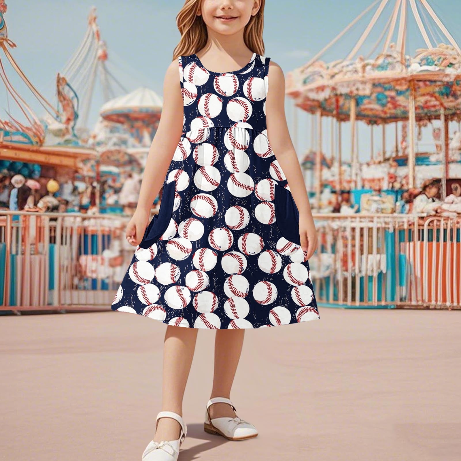 Sleeveless Stretchy Dress A Line Twirly Skater School Recital Dress ...