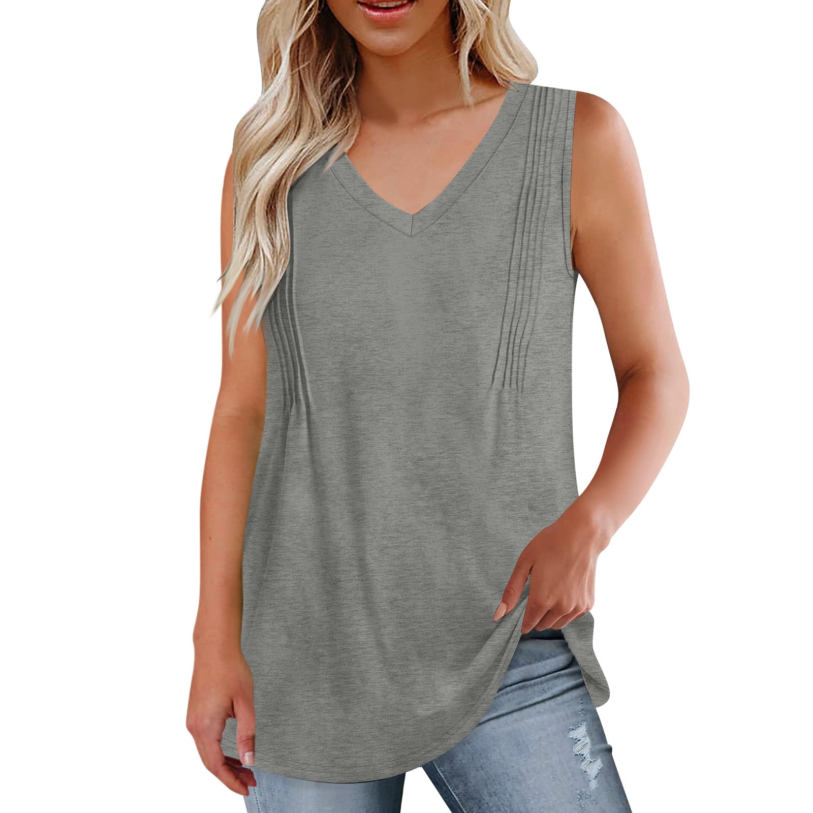 Sleeveless Tops for Women Summer 2024 Casual Sleeveless Sleeveless ...
