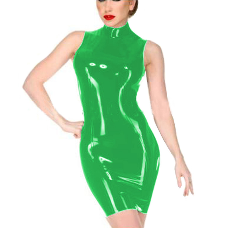 Sleeveless Women Dress PVC Mini Dress Pole Dance Women Summer Clothes ...