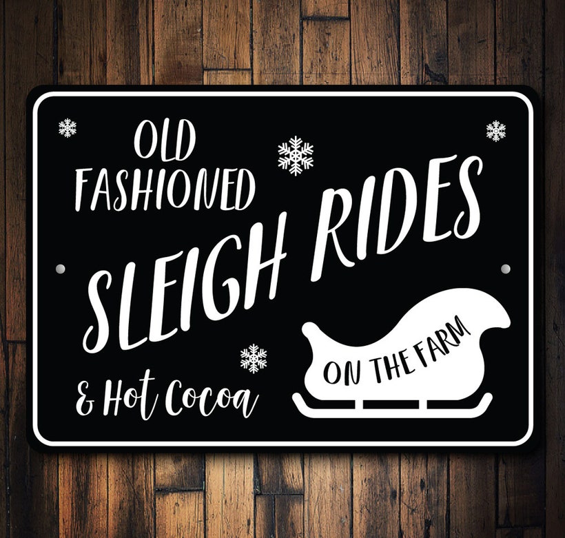 Sleigh Rides Sign Hot Coco Sign Christmas Sleigh Ride Signs For ...