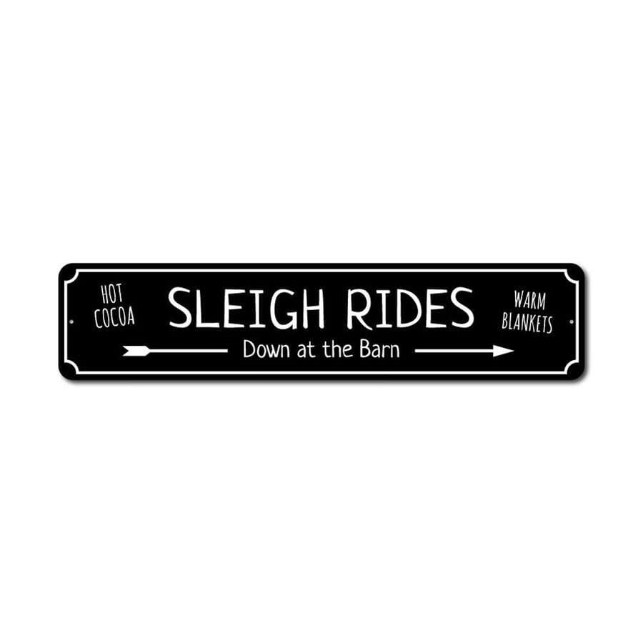 Sleigh Rides Sign Winter Fun Sign Barn Fun Sign Size: 4 x 16 Inch ...