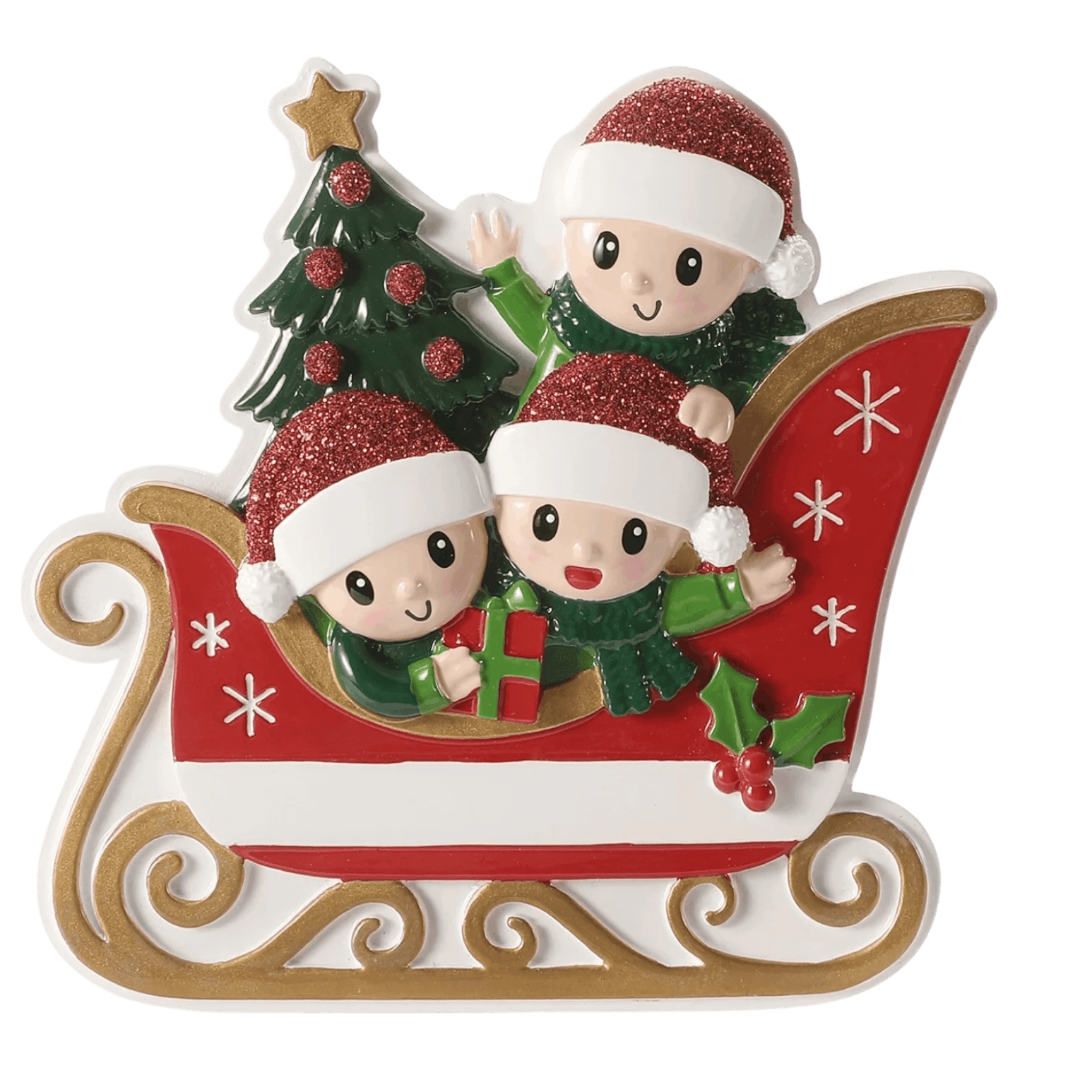 Sleigh With Gold Rails Family of 3 Ornament - Walmart.com