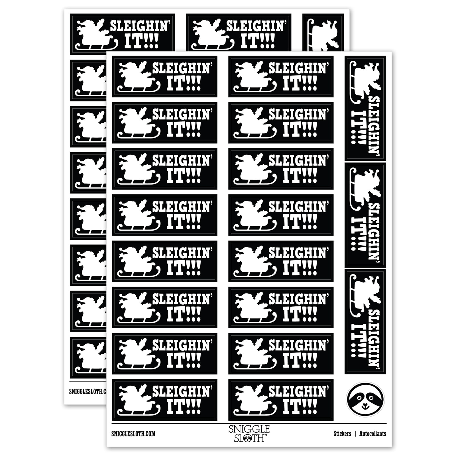 Sleighin' Slaying It Santa Christmas Teacher Student School Sticker Set ...