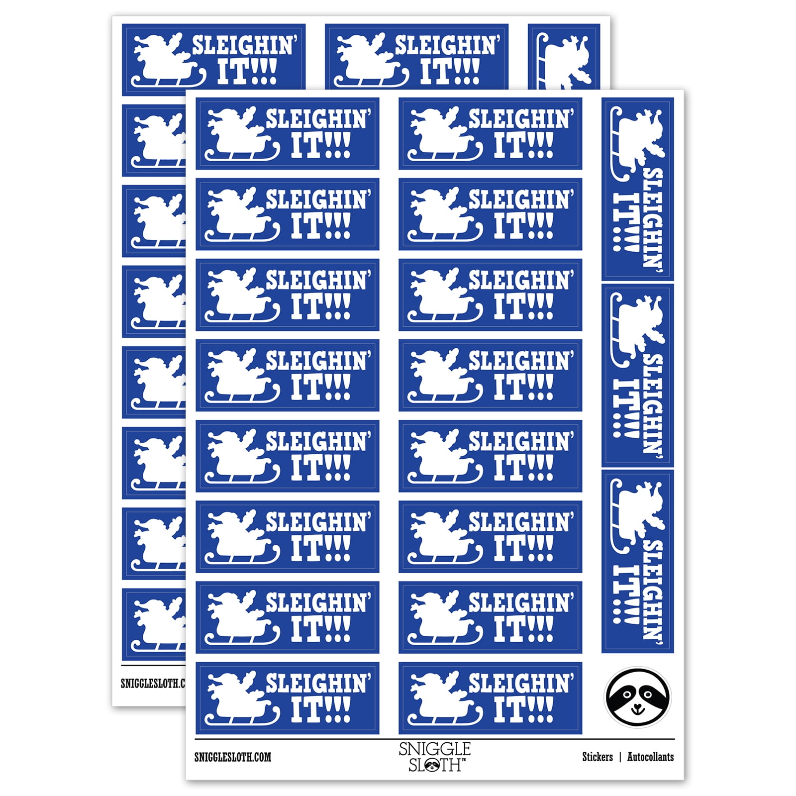 Sleighin' Slaying It Santa Christmas Teacher Student School Sticker Set ...
