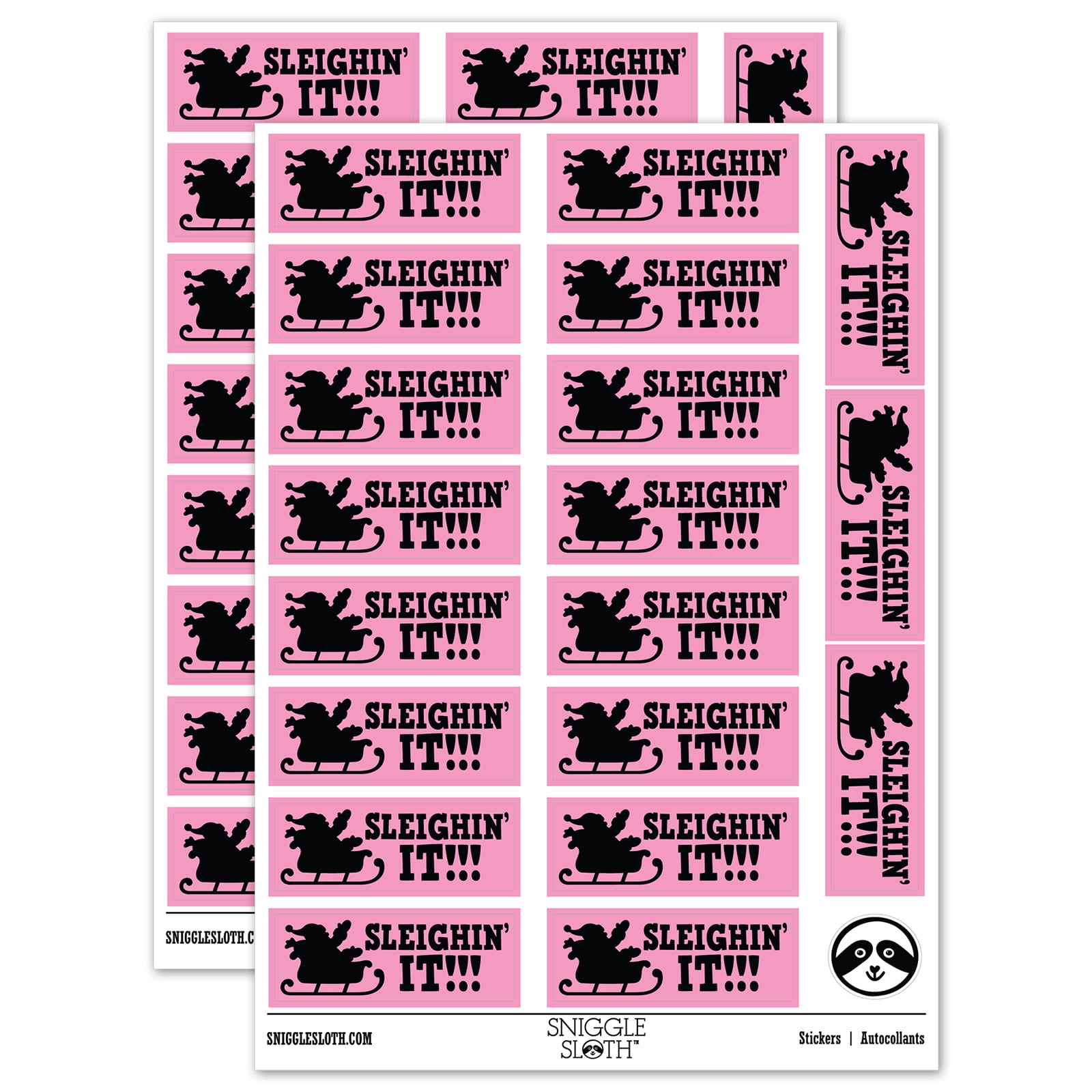 Sleighin' Slaying It Santa Christmas Teacher Student School Sticker Set ...