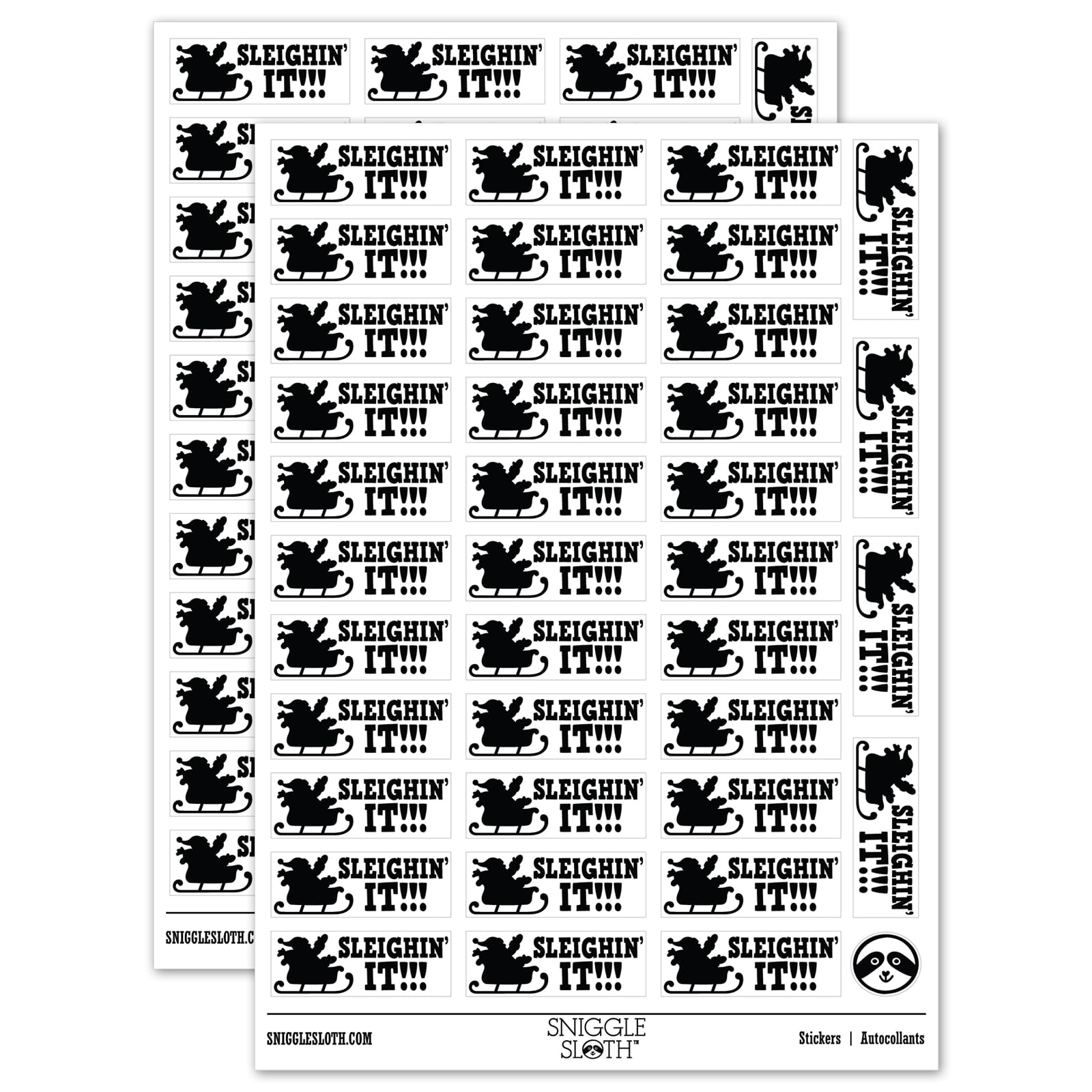 Sleighin' Slaying It Santa Christmas Teacher Student School Sticker Set ...