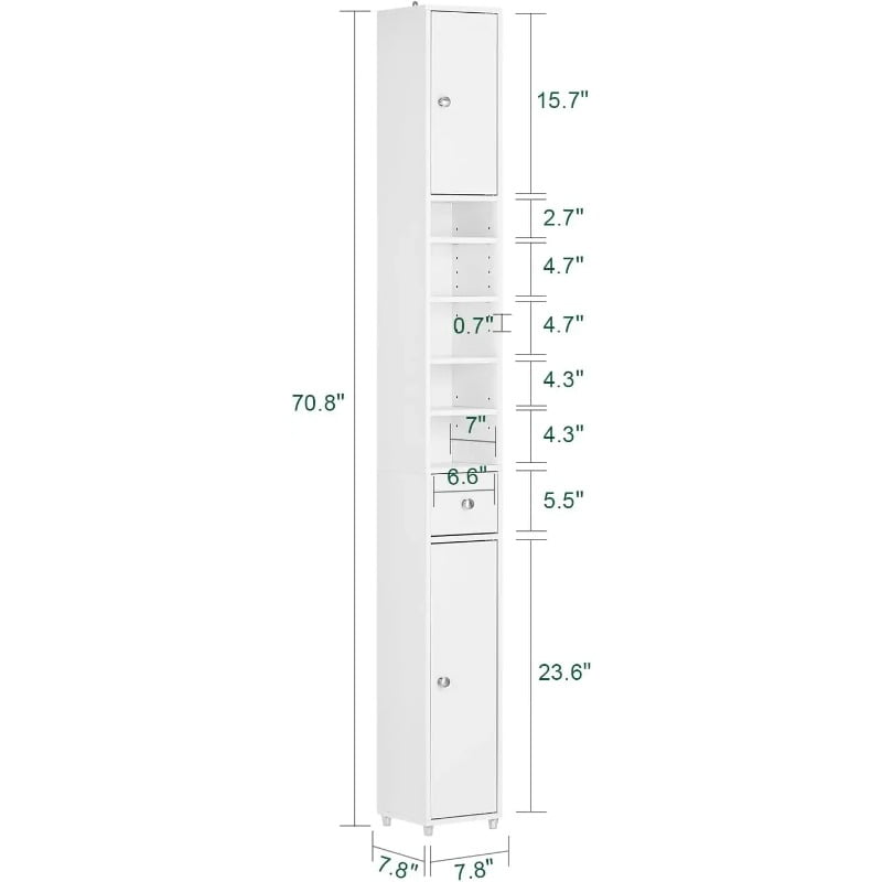 Slender Anti-Tipping Floor Standing Cupboard Bathroom Narrow Storage ...