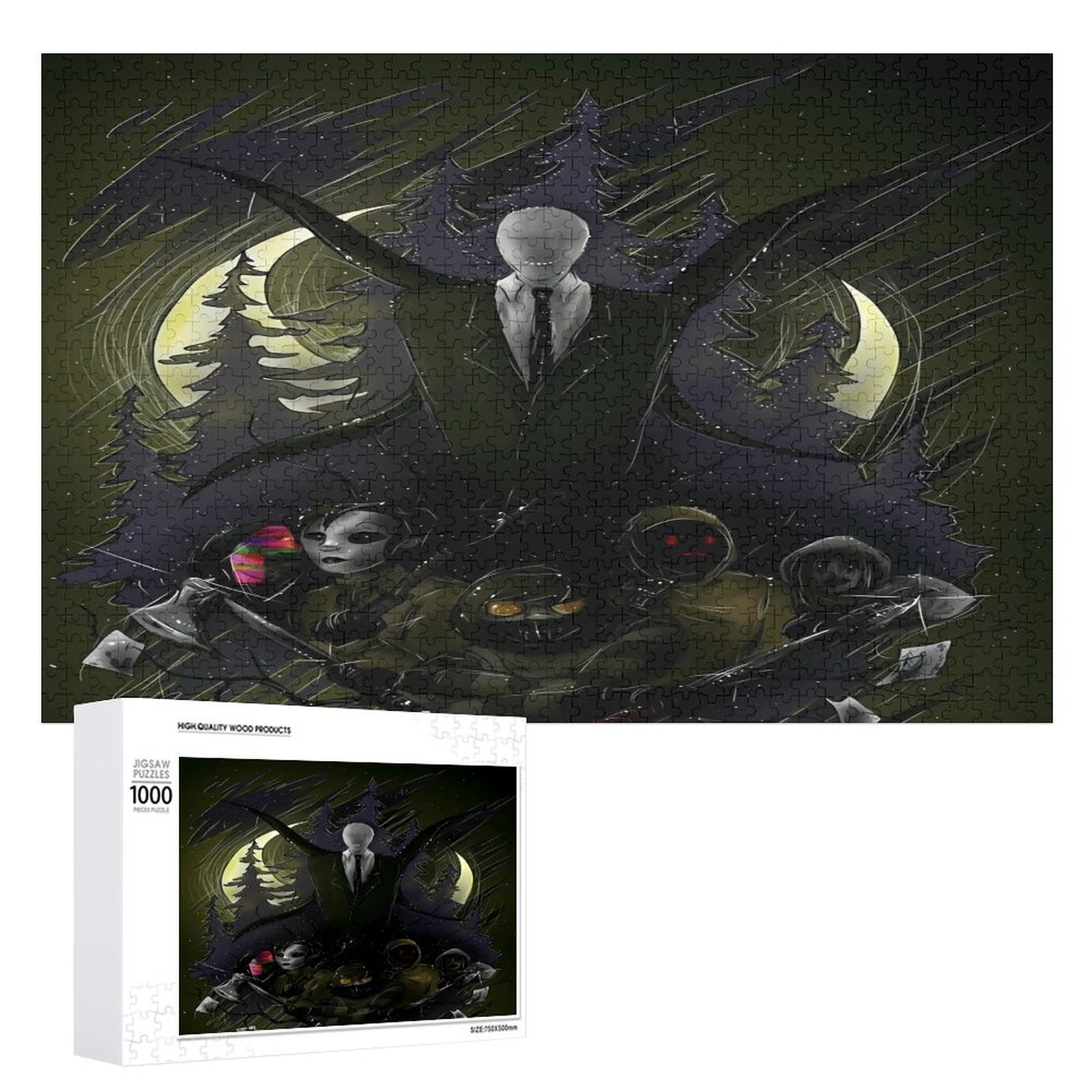 Slender Man Wooden Picture Puzzle-Eco-Friendly Wood, Educational Toy ...