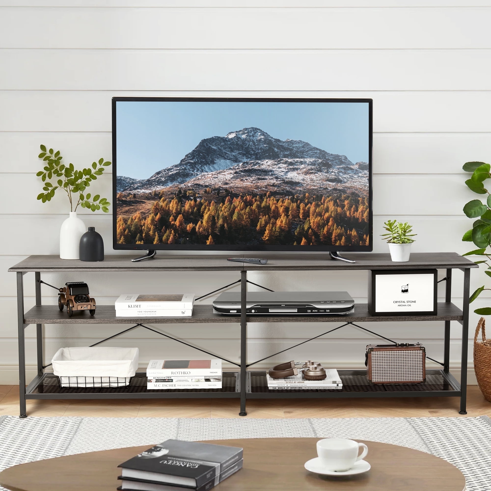 Slevoo TV Stand Up to 70" Table Entertainment Center for Living Room ...