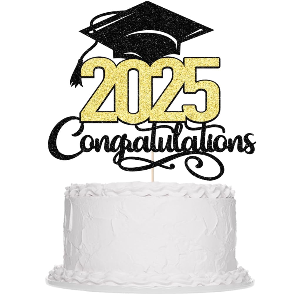 Sleyberoy Graduation Cake SCH4 Topper - Congratulations 2025 Cake ...