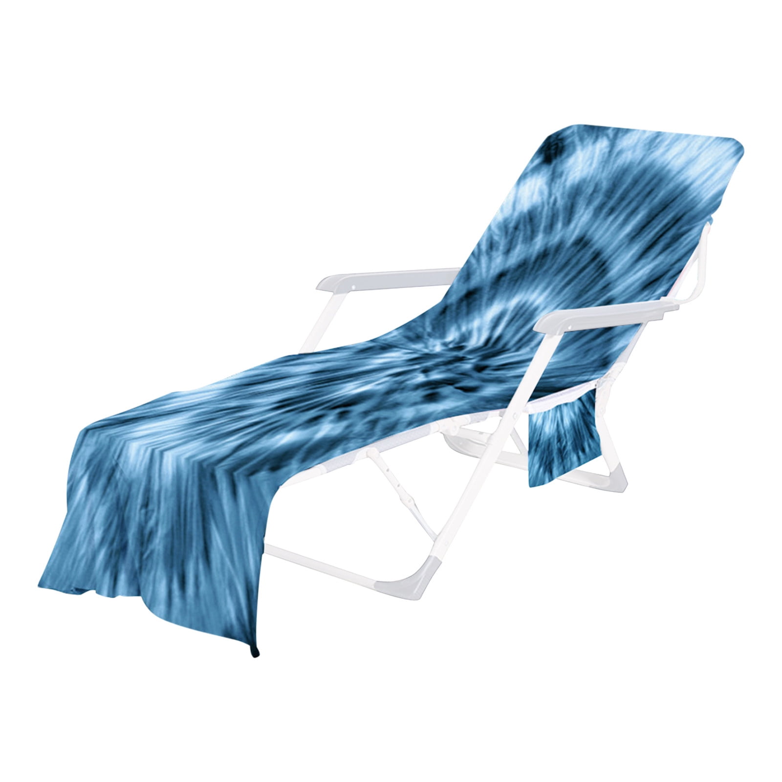 Slhenay Beach Chair Cover with Side Pockets Thick and Quick Dry Chaise ...