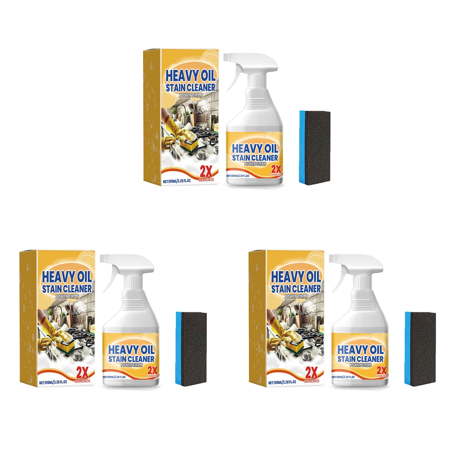 Slhenay Kitchen Heavy Oil Cleaner Set Heavy Duty Degreaser Cleaner ...