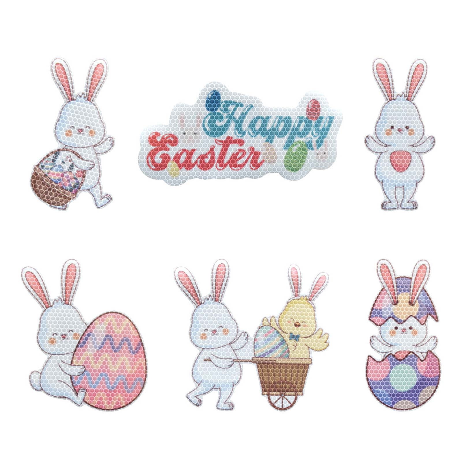 Slhenay Set of 6 Happy Easter Magnets Easter Bunny Egg Magnet for Refrigerator Holiday Car ...