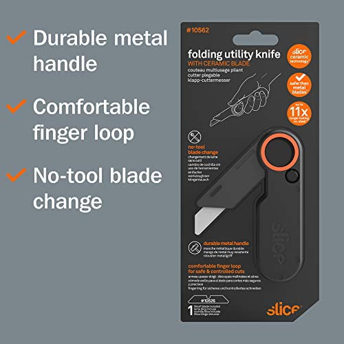 Slice 10562 Utility Knife, Finger Friendly cutter, Finger Loop Grip, 1 ...