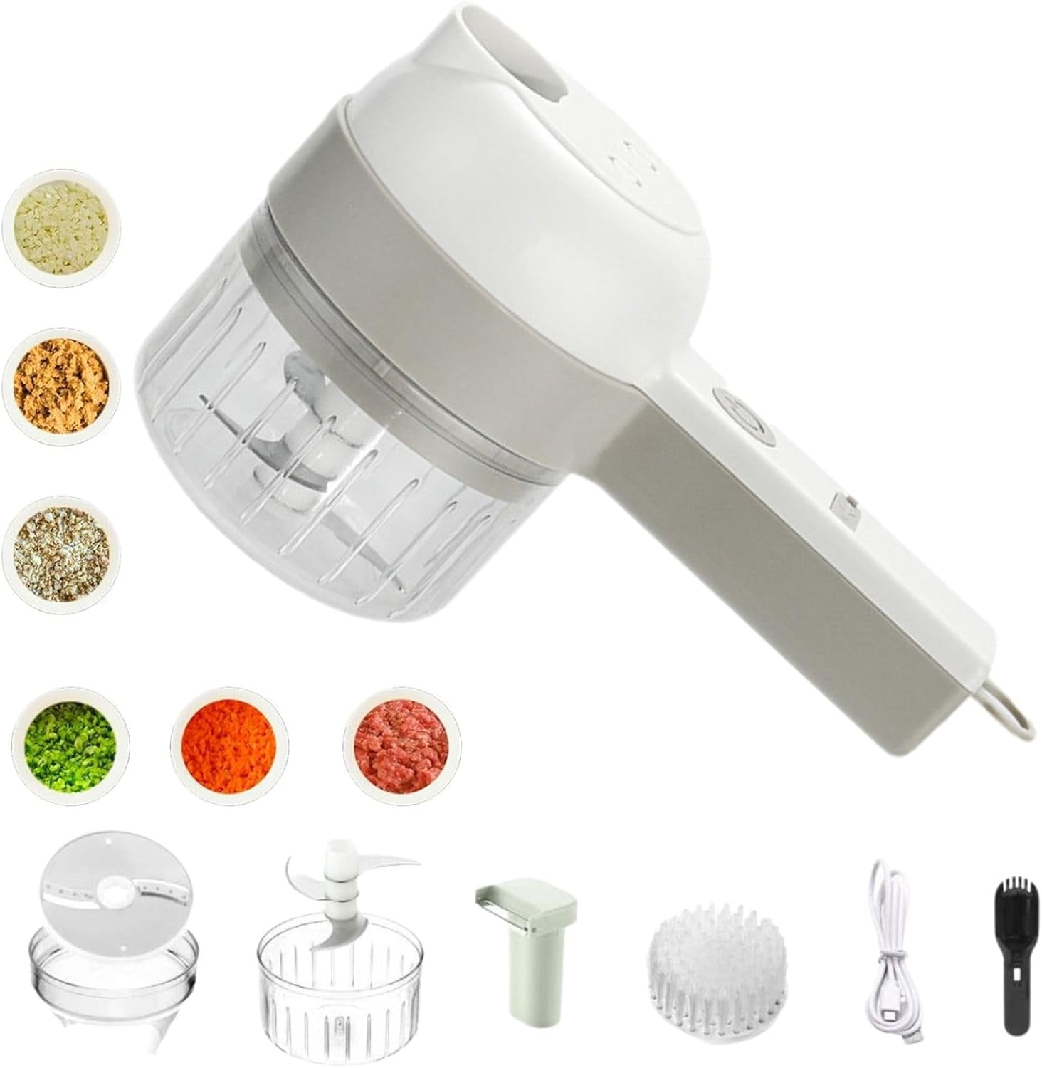 Slice Ease Electric Chopper, 4 in 1 Multi-Functional Portable Electric ...