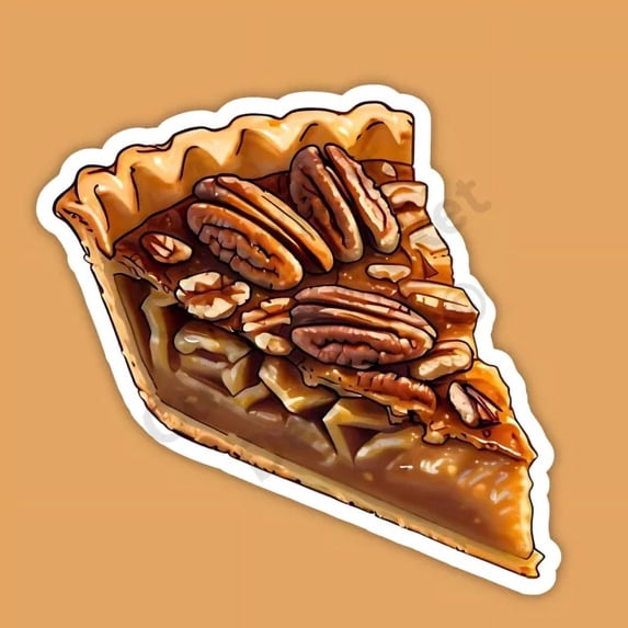 Slice Of Pecan Pie Dessert Food Sticker Phone Decal Water Bottle ...