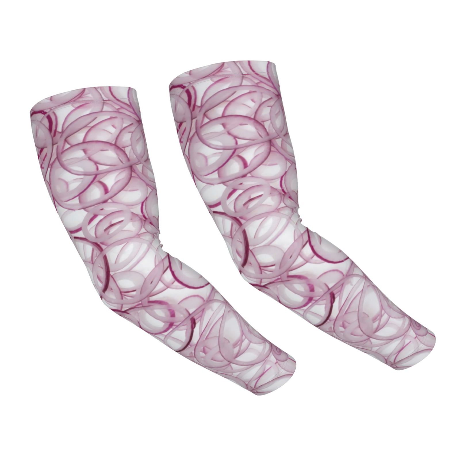 Slice Red Onion Rings Pattern Arm Sleeves for Men Women Sun Protection ...