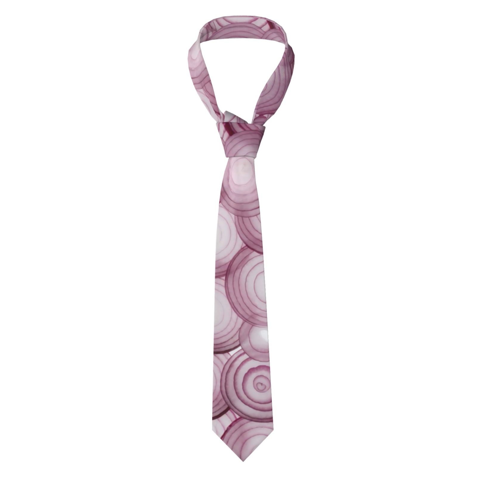 Slice Red Onion Rings Pattern Ties for Men Business Wedding Party Suit ...