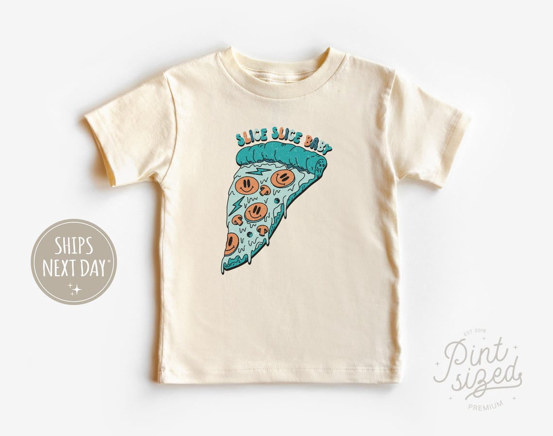 Slice Slice Toddler Shirt - Funny Kids Tee - Edgy Retro Natural Kids ...