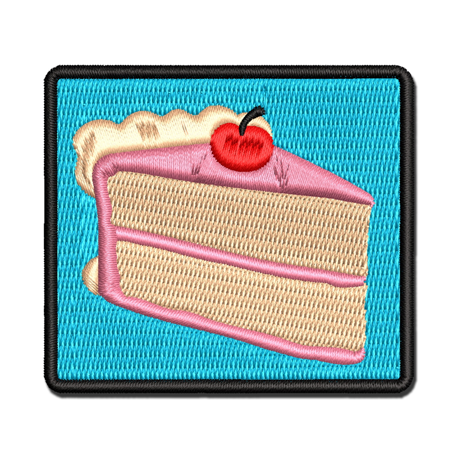 Slice of Cake Applique Multi-Color Embroidered Iron-On Patch - 2.0 Inch ...