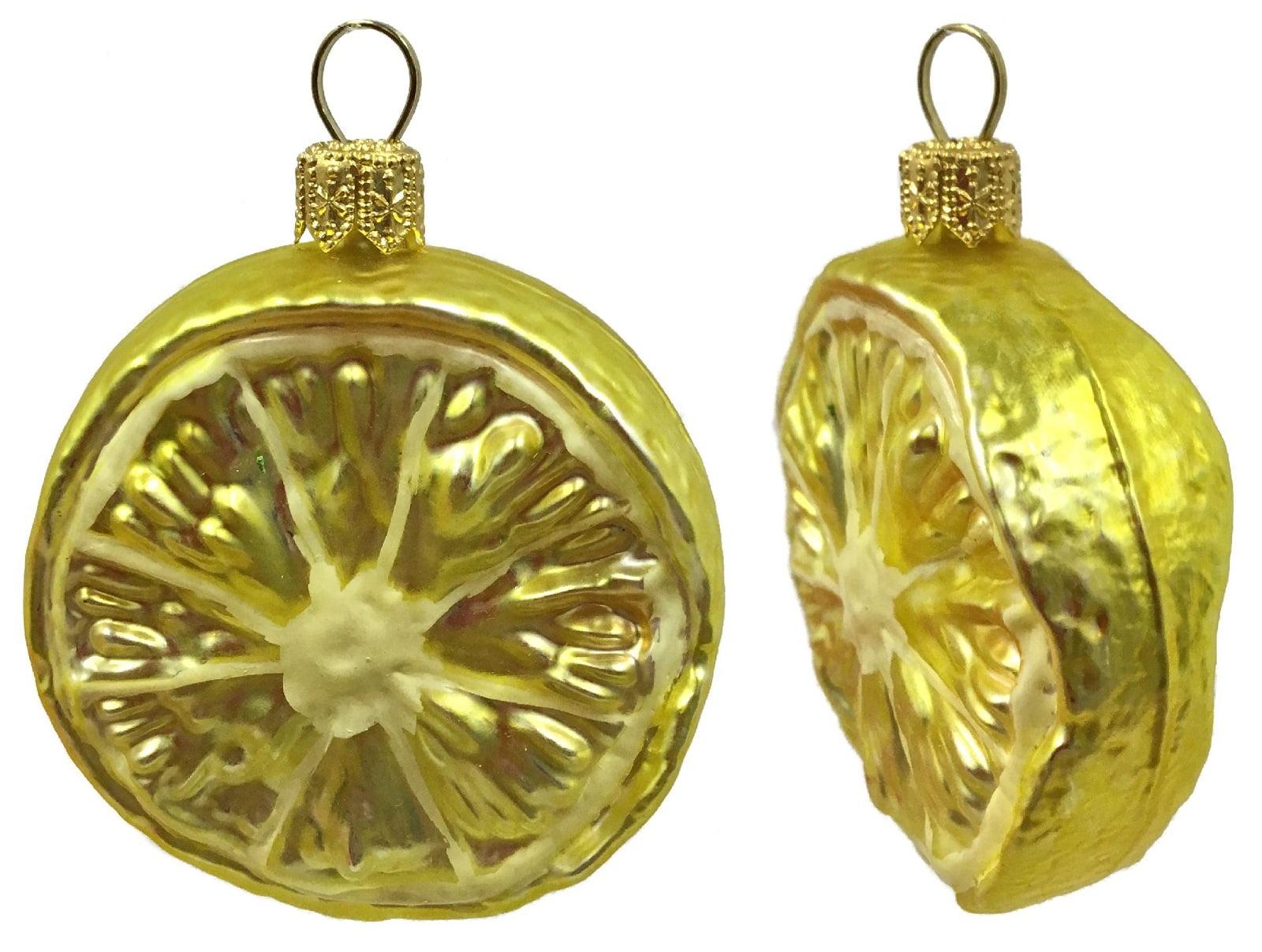 Slice of Lemon Citrus Fruit Polish Glass Christmas Tree Ornament Food ...