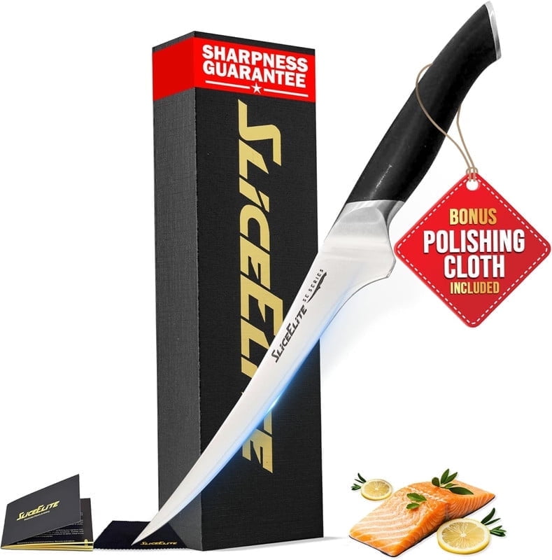 SliceElite SE Series 7-Inch Fillet Knife Precision VG10 Steel Blade ...