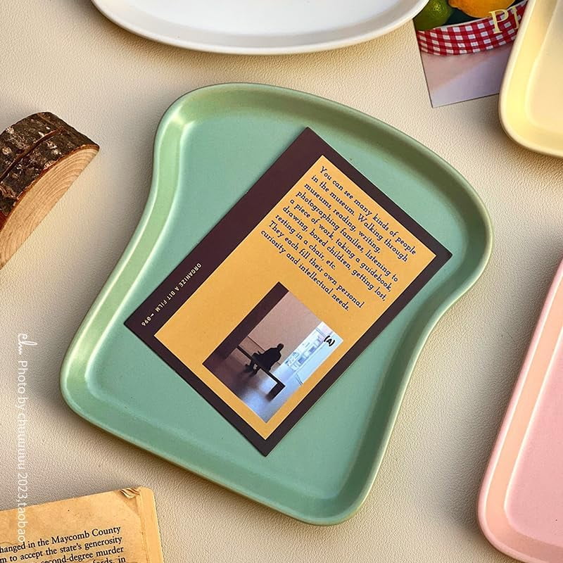 Sliced Bread Shape Dinner Plates - Flat Colorful Plates, Ceramic Plates ...