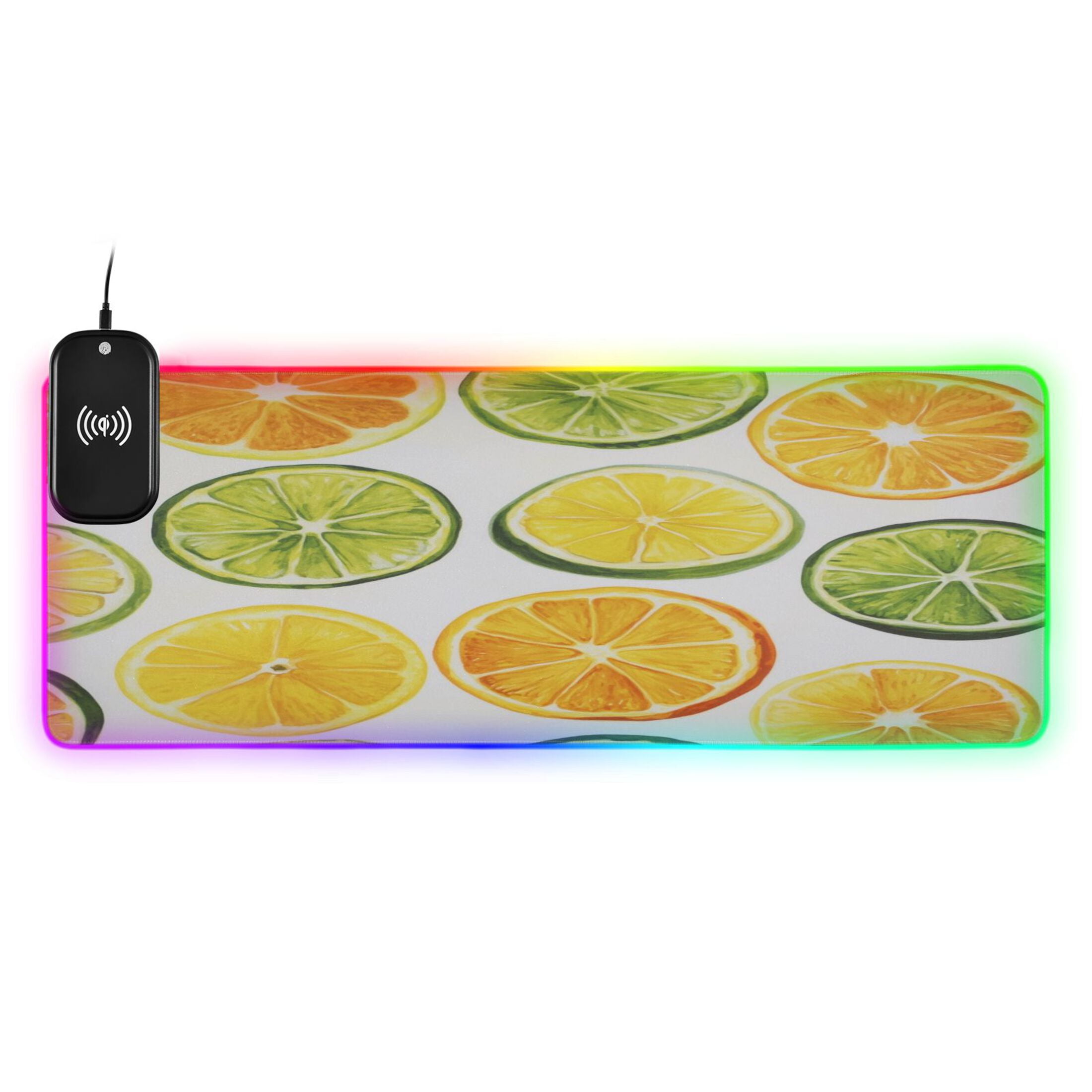 Sliced Citrus Fruits Pattern Large RGB Gaming Mouse Pad with Fast ...