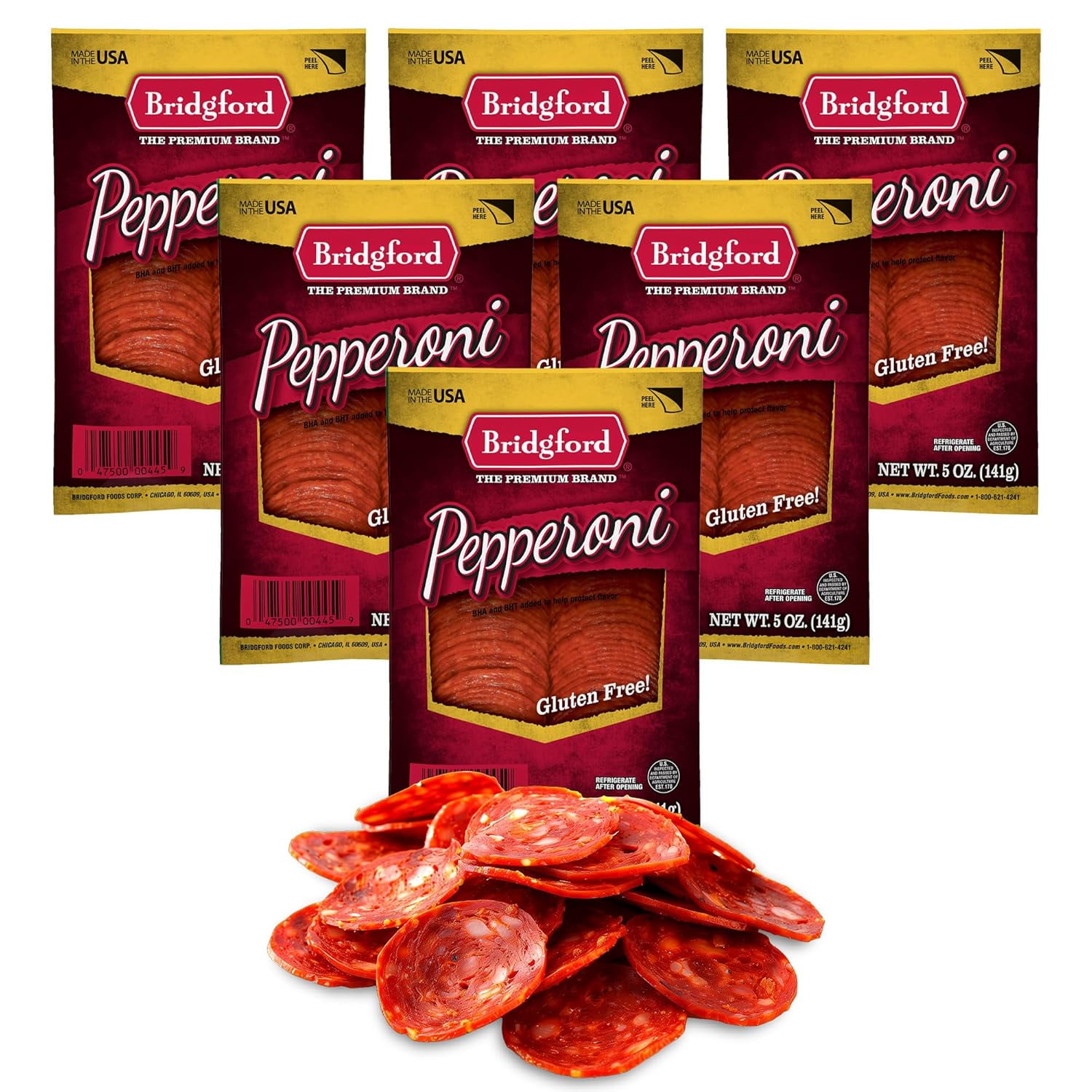 Sliced Pepperoni 5 oz Pack of 6 - Gluten-Free Pepperoni Slices for ...