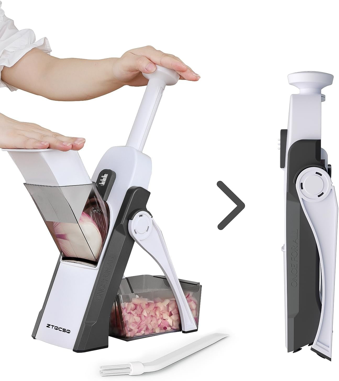 Slicer for Kitchen & Safe Vegetable Chopper & Adjustable Slicer. Easy ...