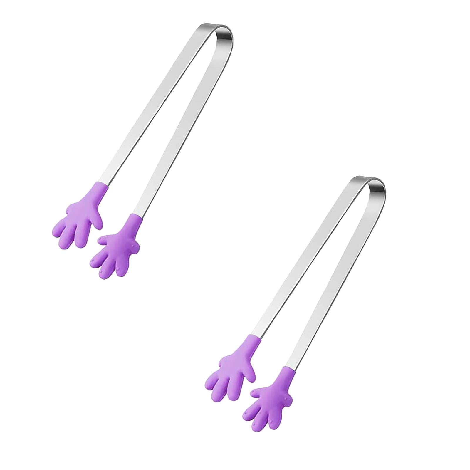 Slices Fruits Handle Tongs with hand shapes 2PCS Kitchen Steel Tongs ...