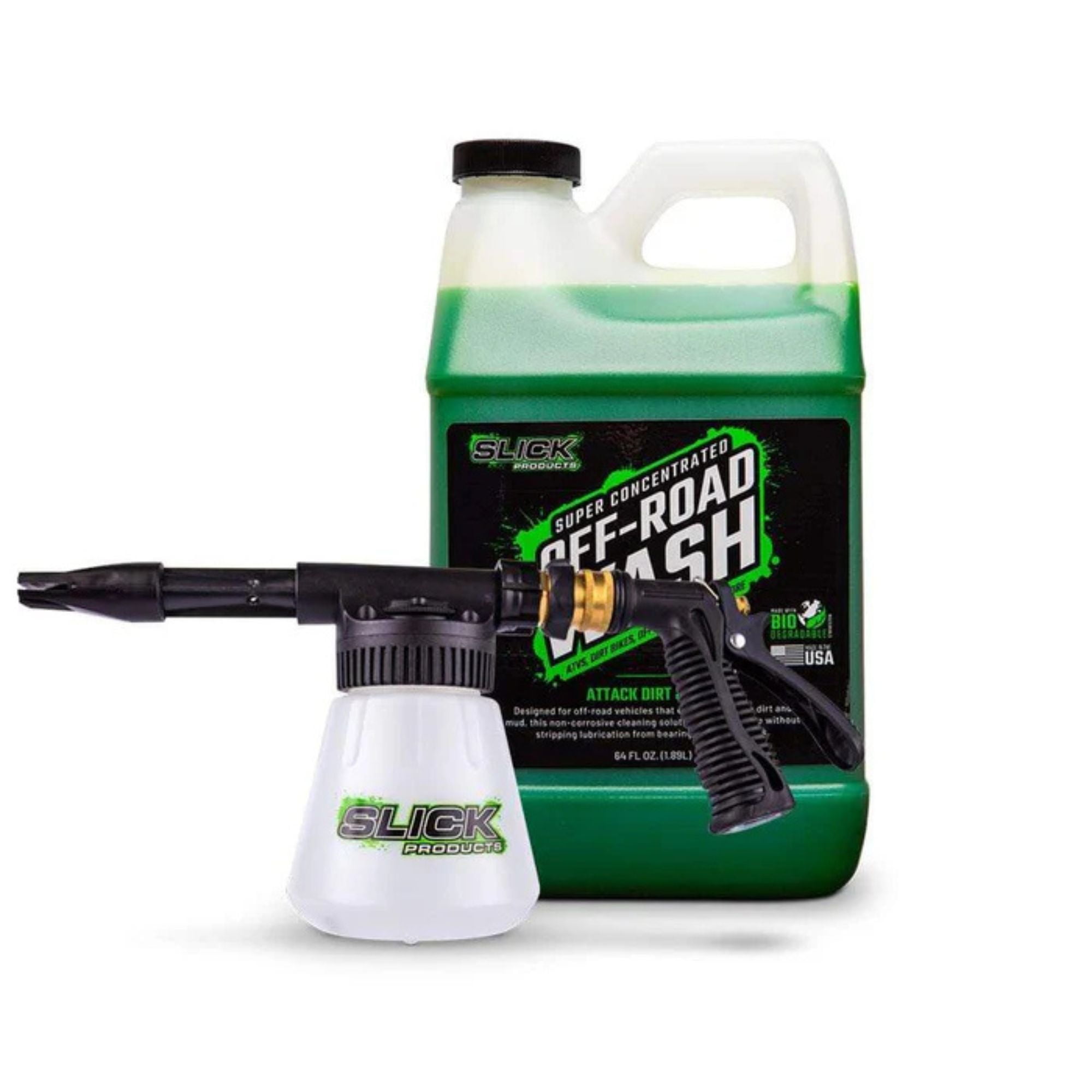 Slick Products 64 Ounce Off Road Wash Foam Sprayer Gun Concentrated Cleaner Bundle - Walmart.com
