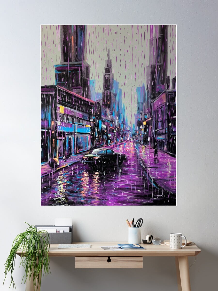 Slick Streets And Skyscrapers #2 Poster Wall Art, Modern Wall Decor For ...