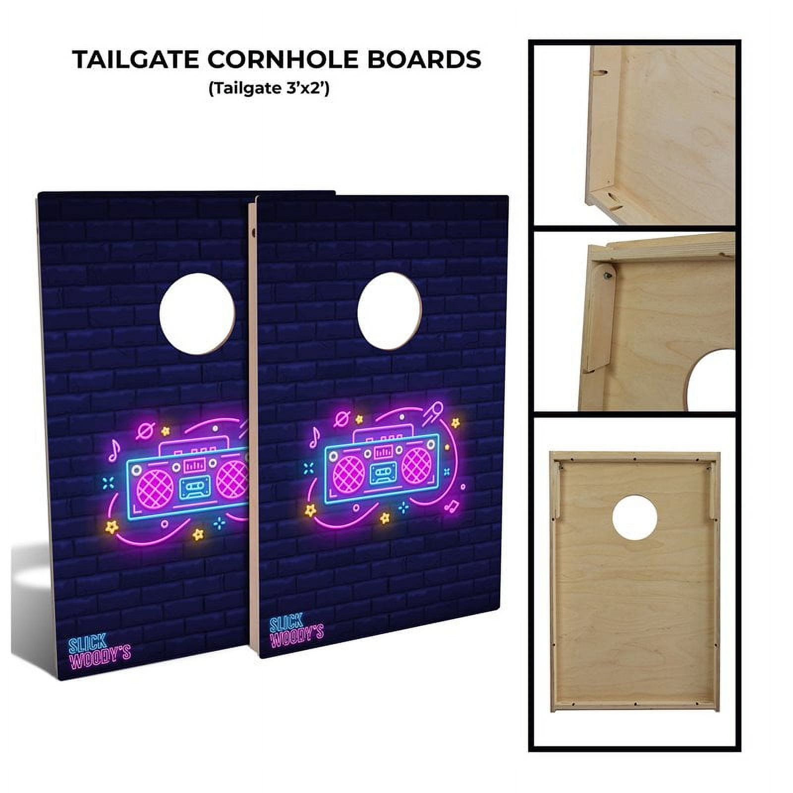 Slick Woody's 36" Tailgate 80S Neon Boombox Cornhole Board Set in Multi ...
