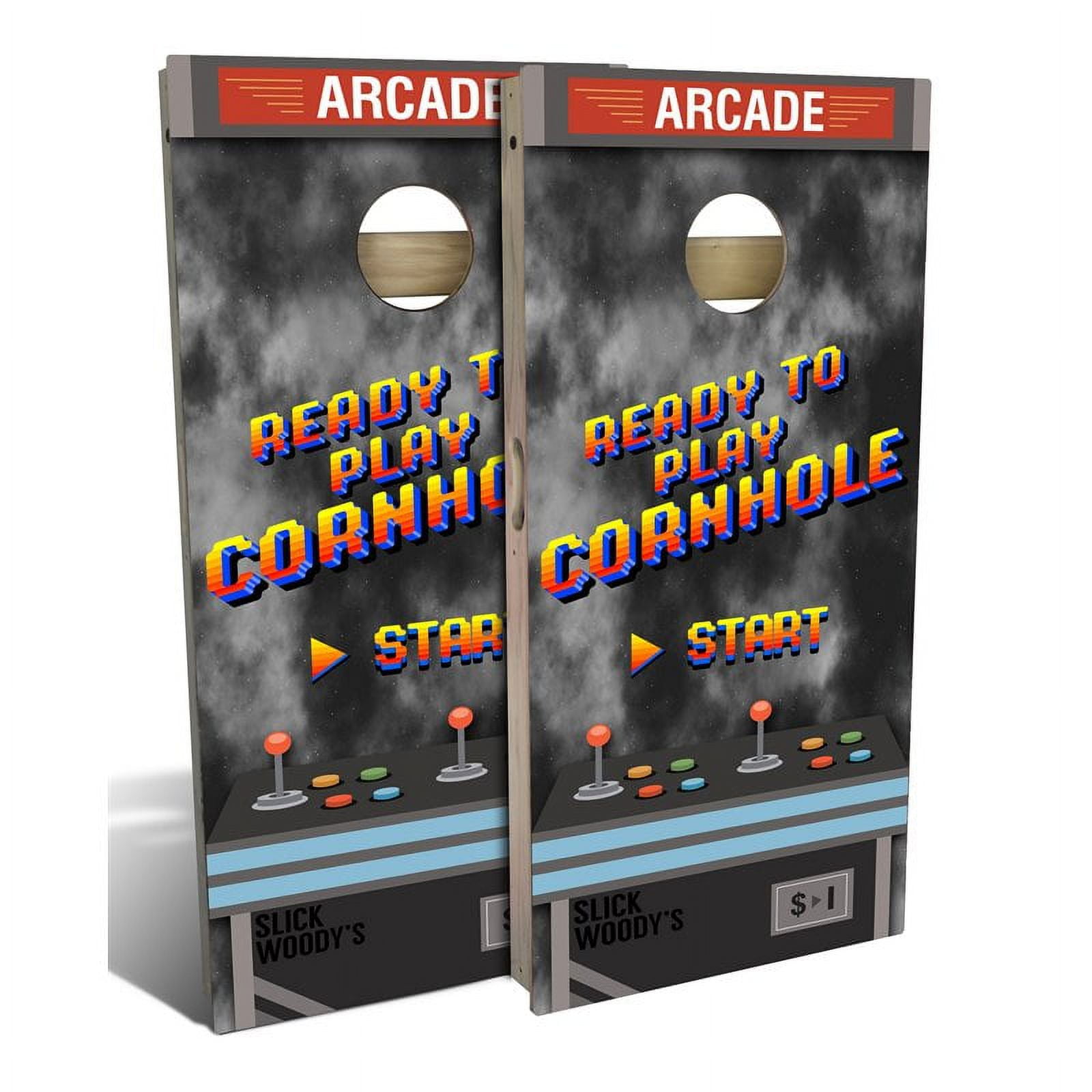 Slick Woody's 48" Backyard 80S Arcade Game Cornhole Board Set in Multi ...