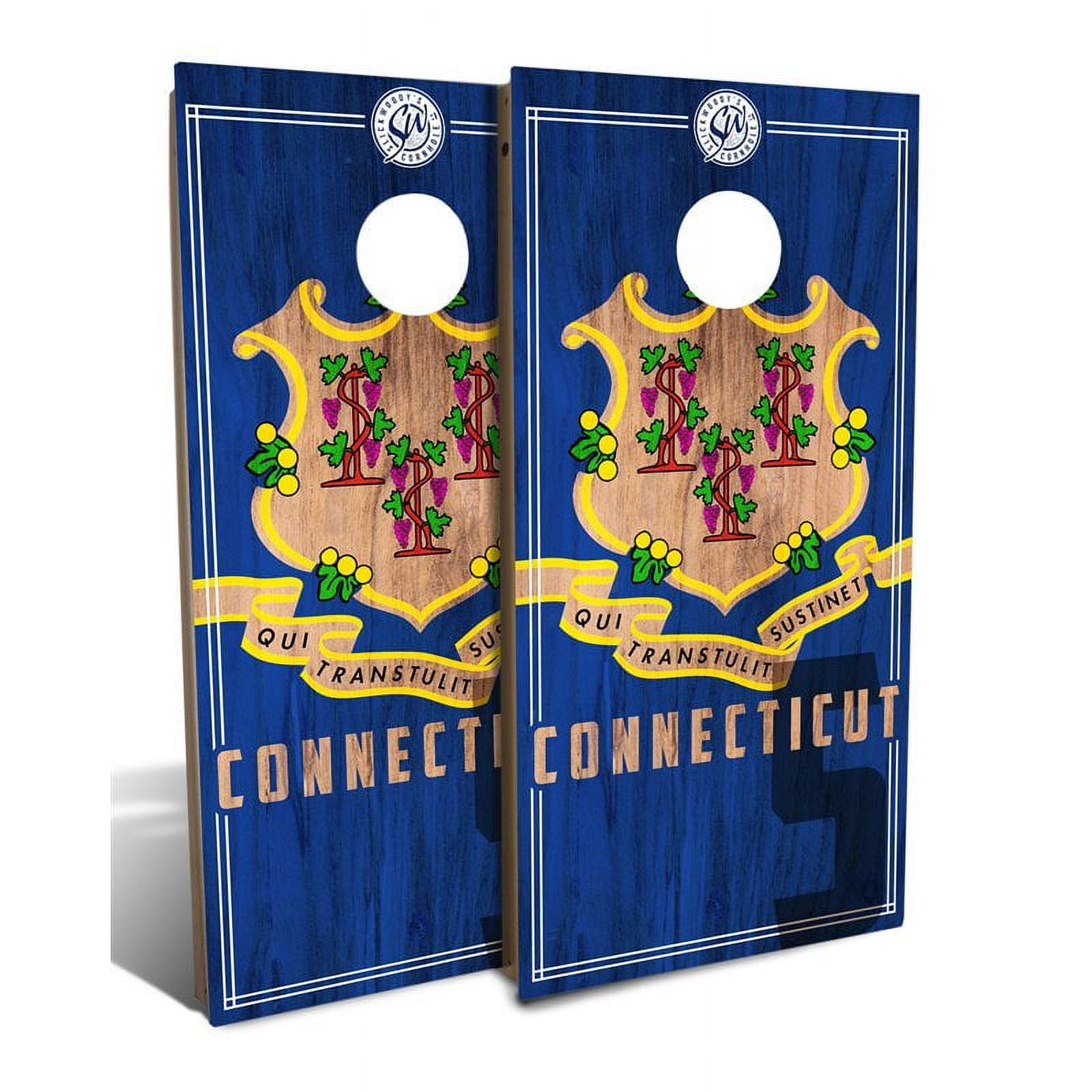 Slick Woody's 48" Backyard Connecticut State Flag Cornhole Board Set in ...