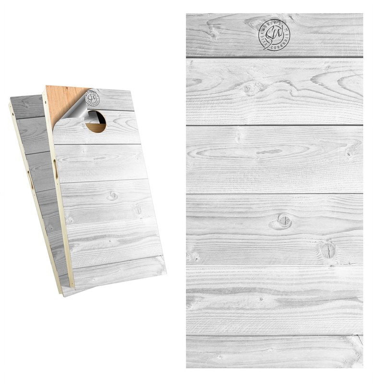 Slick Woody's 48" Vinyl Cornhole Board Wrap Set in White Wood - Walmart.com