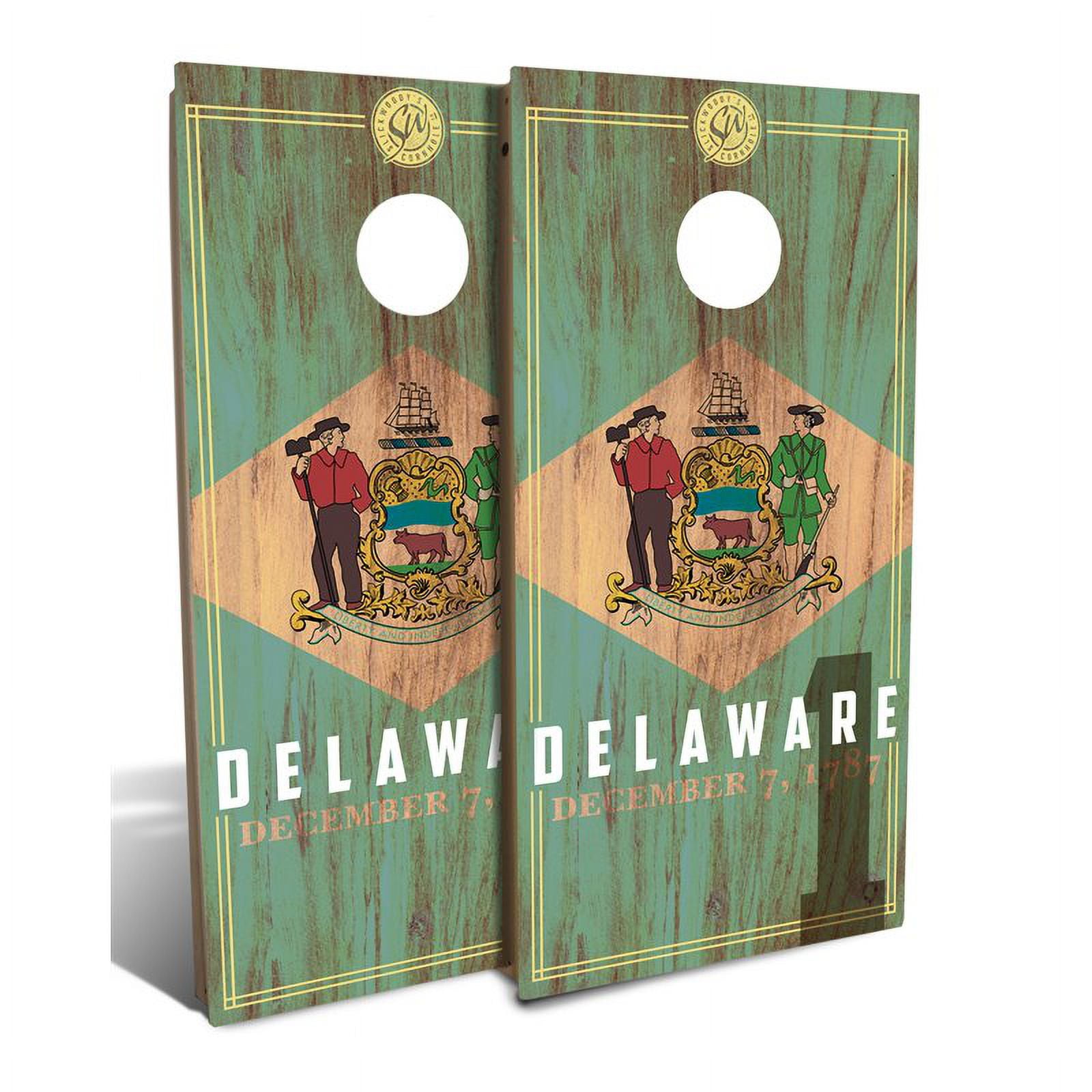 Slick Woody's Backyard Delaware State Flag Cornhole Board Set in Multi ...