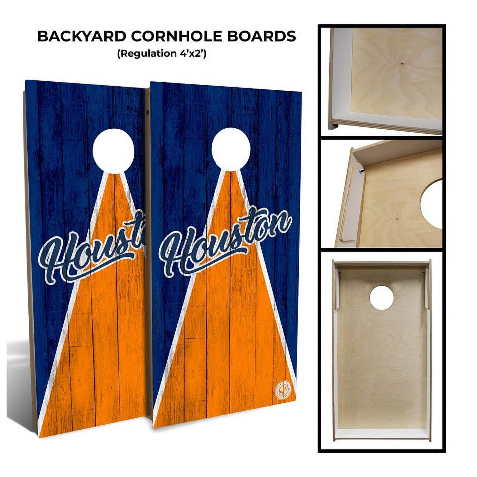 Slick Woody's Backyard Houston Triangle Baseball Cornhole Board Set in ...