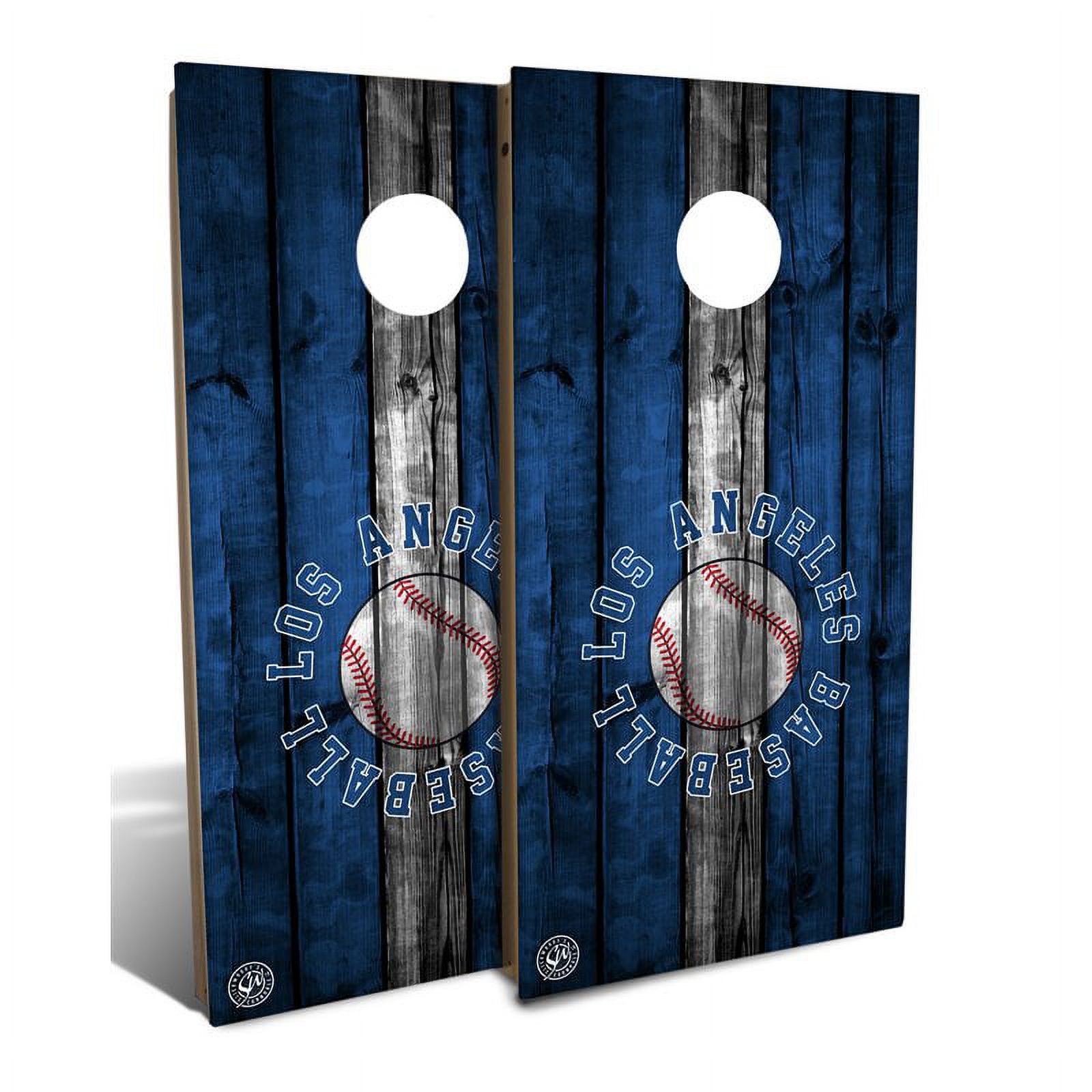 Slick Woody's Backyard Los Angeles Baseball Cornhole Board Set in Blue ...